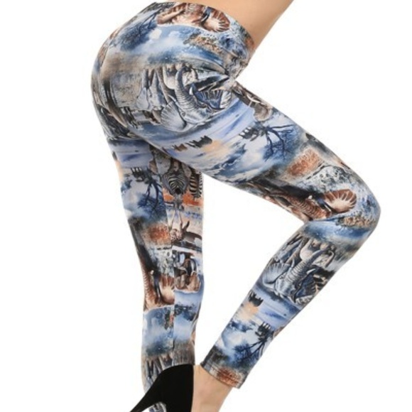 shosho | Pants & Jumpsuits | African Safari Animal Print Leggings ...